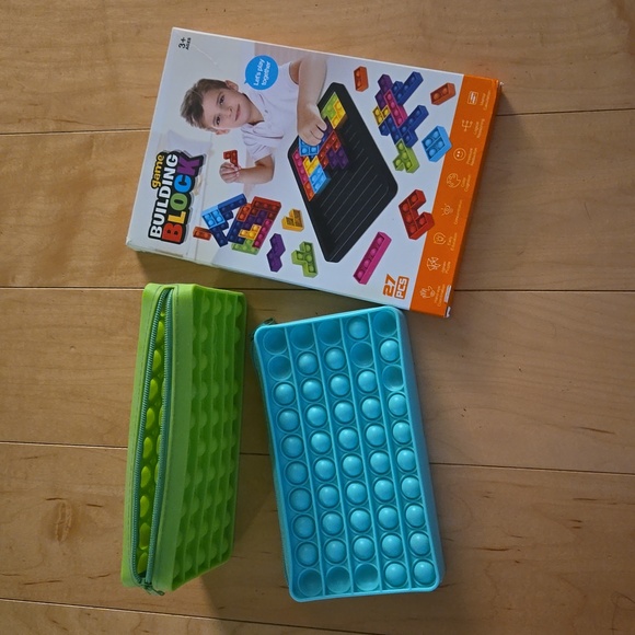 Toys | Bundle Of 3 Popit Items 2 Pencil Cases Pop It Puzzle With 27 ...